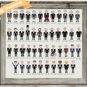 Presidential Cross Stitch Pattern (the Gang's All Here Edition) - Etsy