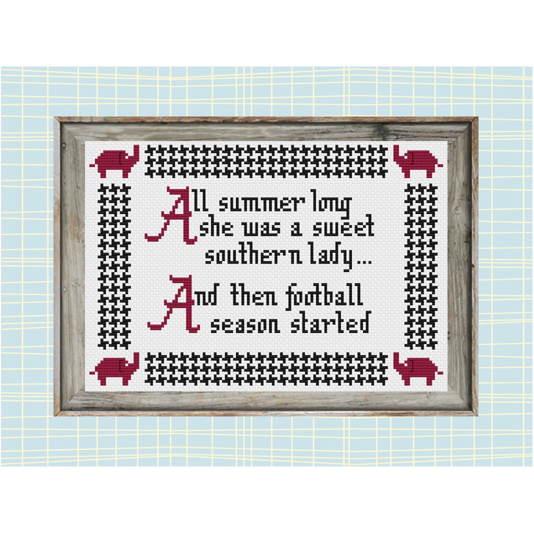 All Summer in Alabama Cross-stitch Pattern (houndstooth) - Etsy