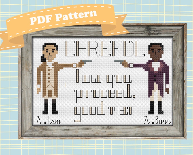 Hamilton Cross Stitch Pattern burr-hamilton Duel - Etsy