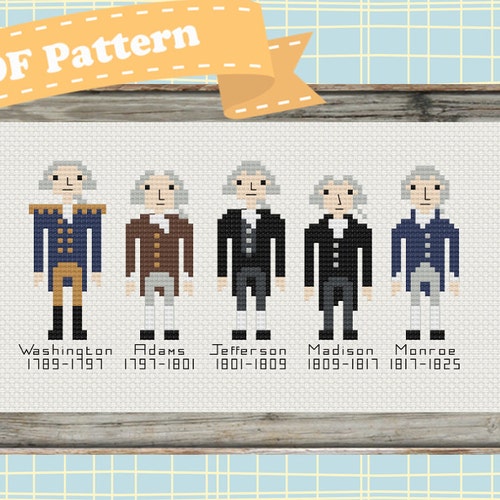 Presidential Cross-stitch Pattern founding Fathers Edition - Etsy