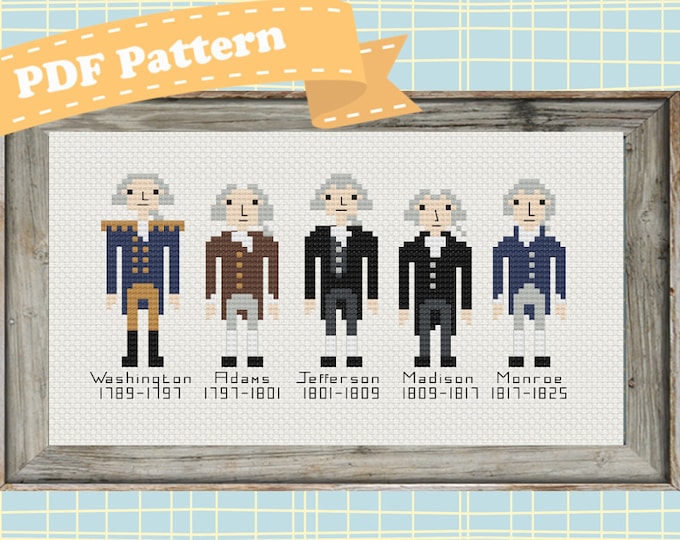 Presidential Cross-stitch Pattern (founding Fathers Edition) - Etsy