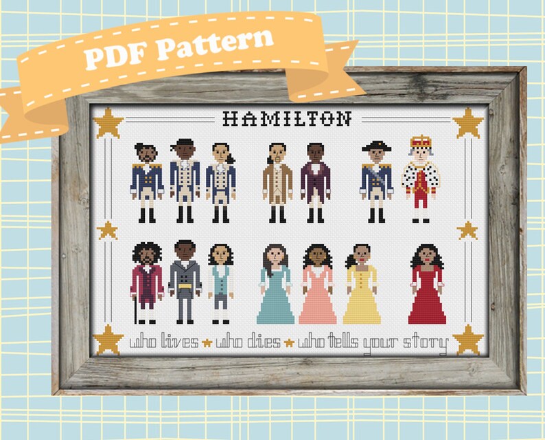 Hamilton Cast Cross Stitch Pattern - Etsy UK