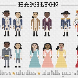 Hamilton Cast Cross Stitch Pattern - Etsy