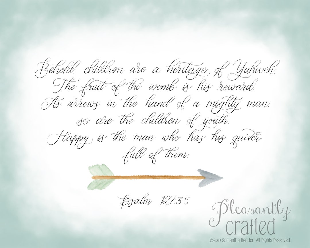Psalm 127:3-5 | Children Are a Heritage | INSTANT DOWNLOAD | Bible ...