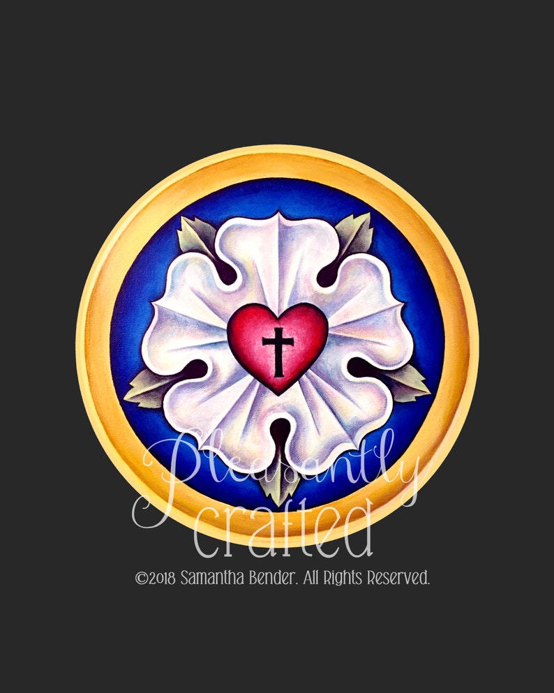 Luther Rose Painting Print: Luther Seal Art - Etsy