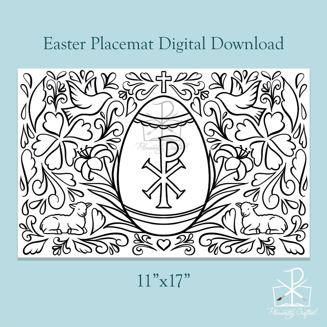 Easter Coloring Placemat - Etsy