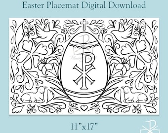 Christian Easter Coloring Placemat - Etsy