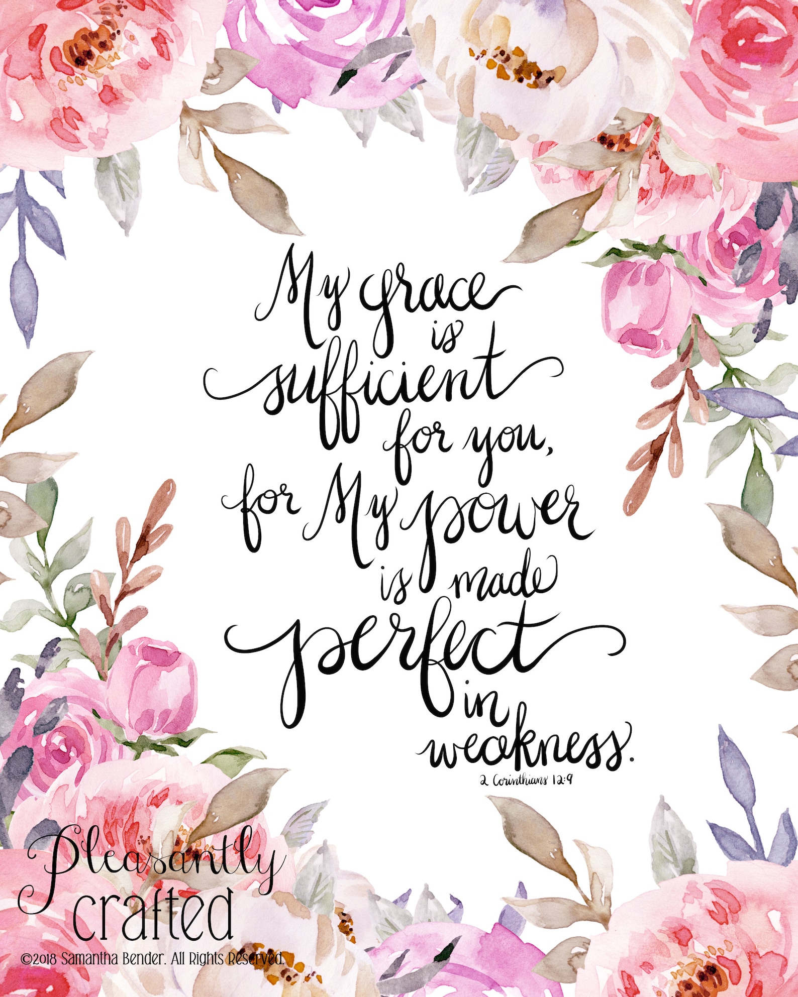 My Grace is Sufficient for You 2 Corinthians 12:9 PRINT - Etsy