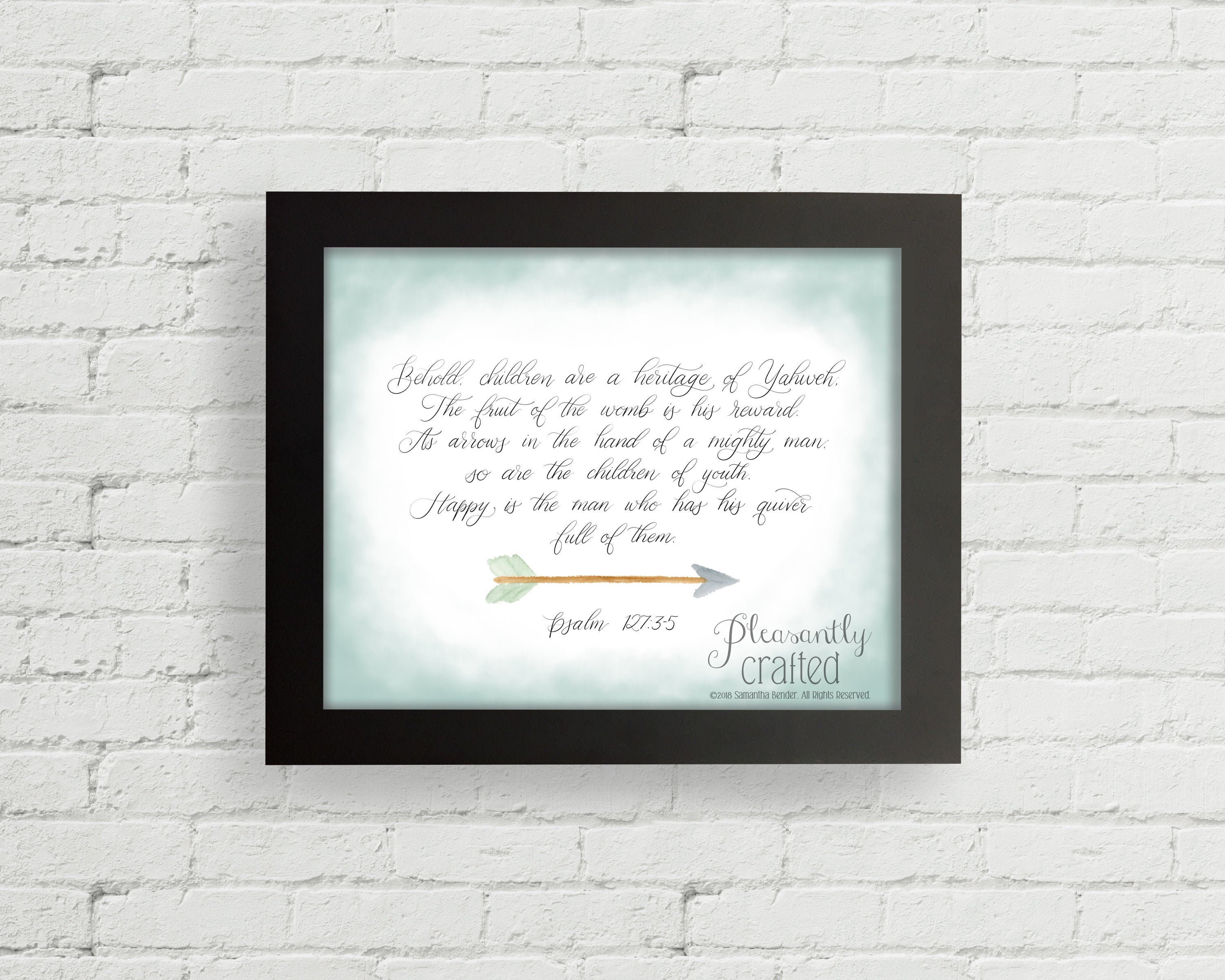 Psalm 127:3-5 Children Are a Heritage INSTANT DOWNLOAD Bible Verse Wall ...