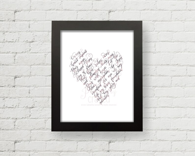 On My Heart Imprint Your Image | INSTANT DOWNLOAD | Hymn Art - Etsy