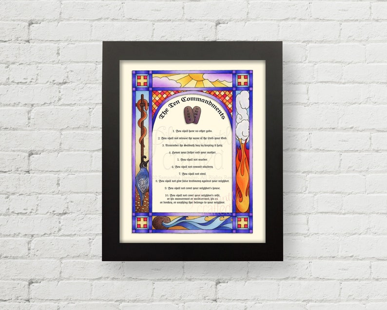 The Ten Commandments | Holy Commandments | Lutheran Art - Etsy