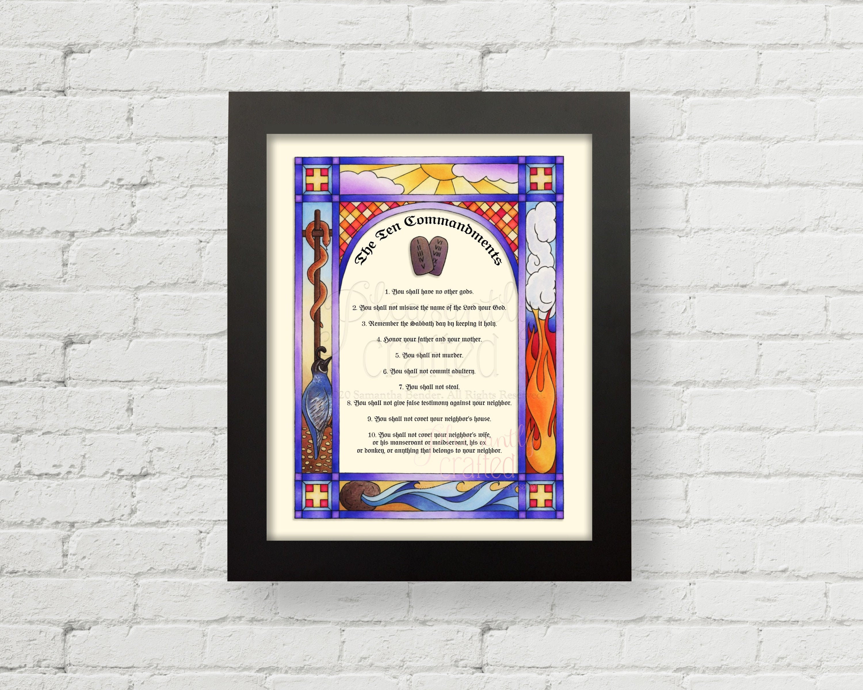 The Ten Commandments Holy Commandments Lutheran Art - Etsy