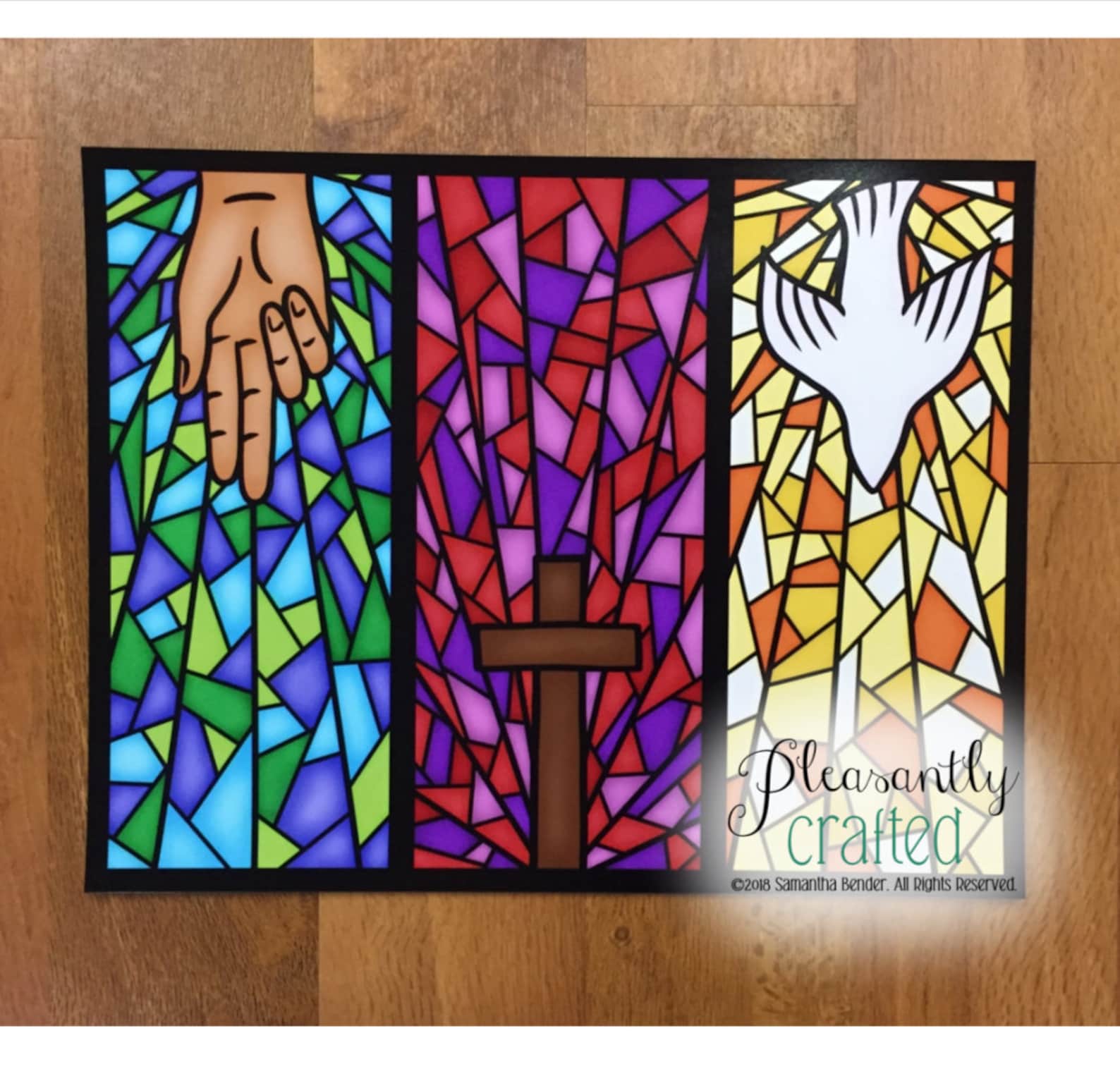Holy Trinity Stained Glass Digital Artwork PRINT FREE - Etsy Denmark