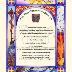 The Ten Commandments | Holy Commandments | Lutheran Art - Etsy