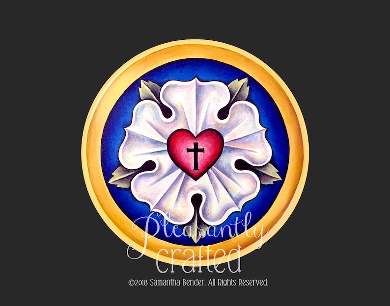 Luther Rose Painting Print: Luther Seal Art - Etsy