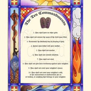 The Ten Commandments | Holy Commandments | Lutheran Art - Etsy