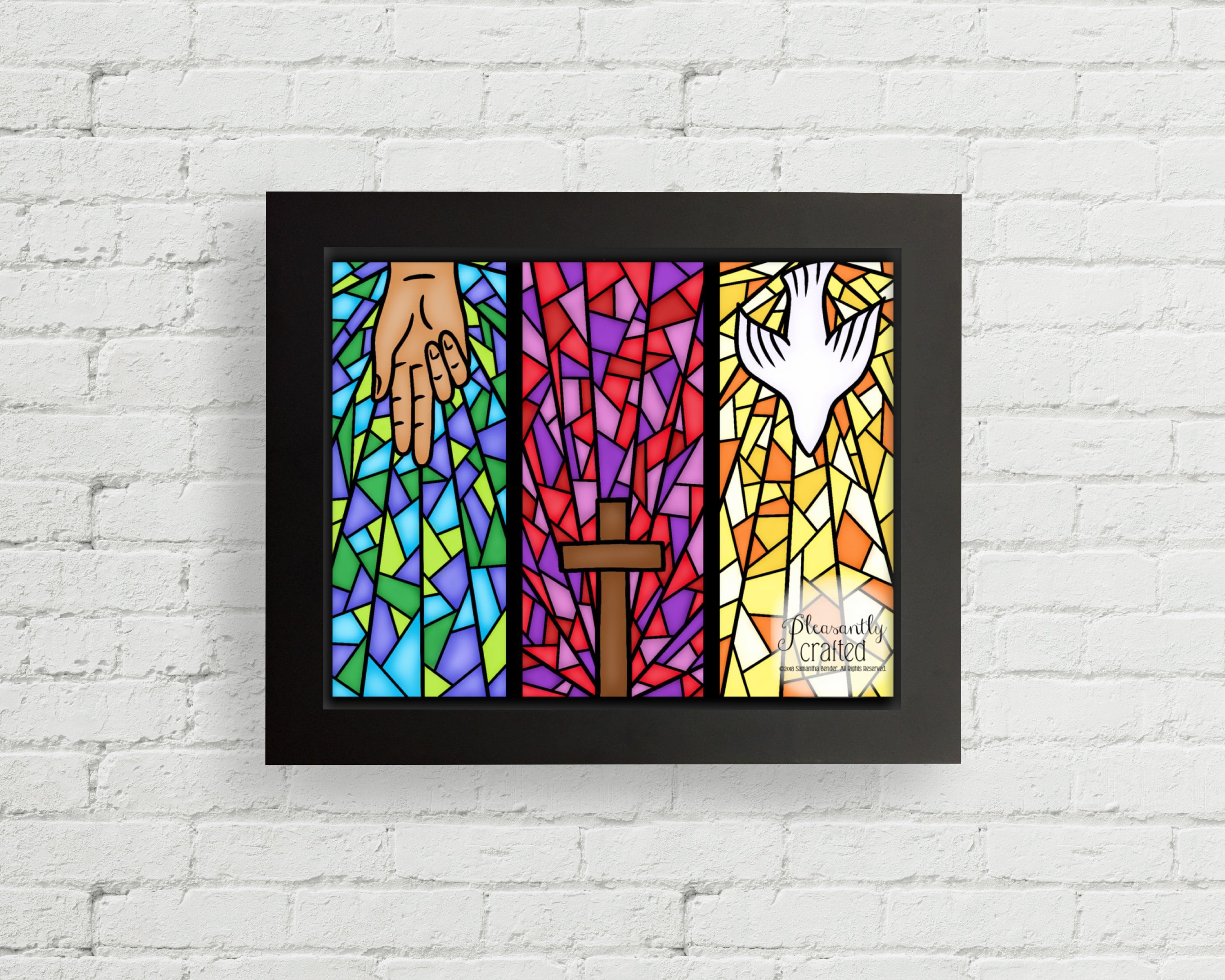 Holy Trinity Stained Glass Art Print: Father, Son, Holy Spirit - Etsy