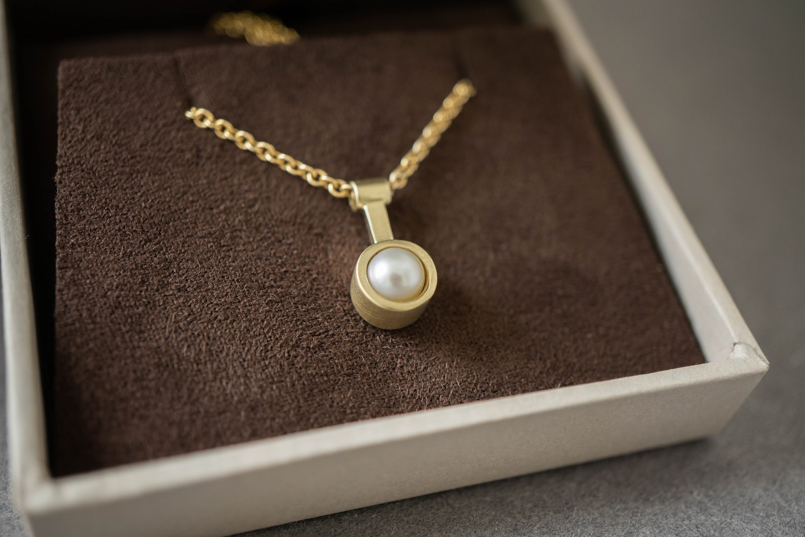Gold Pendant With Pearl Gold Necklace With Pearl Charm - Etsy