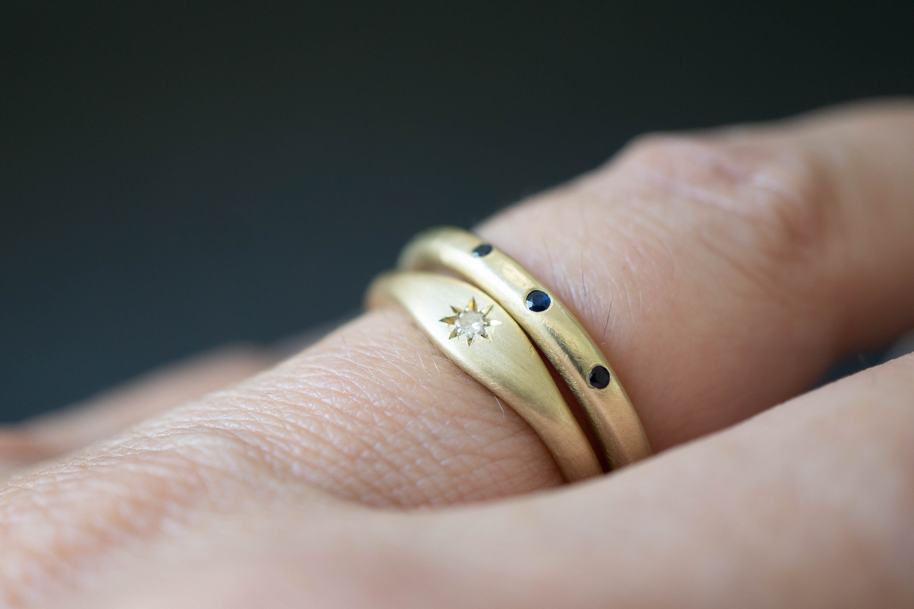 Small diamond gold ring Small signet dainty diamond ring | Etsy