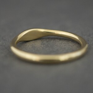 Solid Gold Pointer Finger Ring - Signet Gold Ring Women - Delicate Solid Gold Ring - Flat Top ...