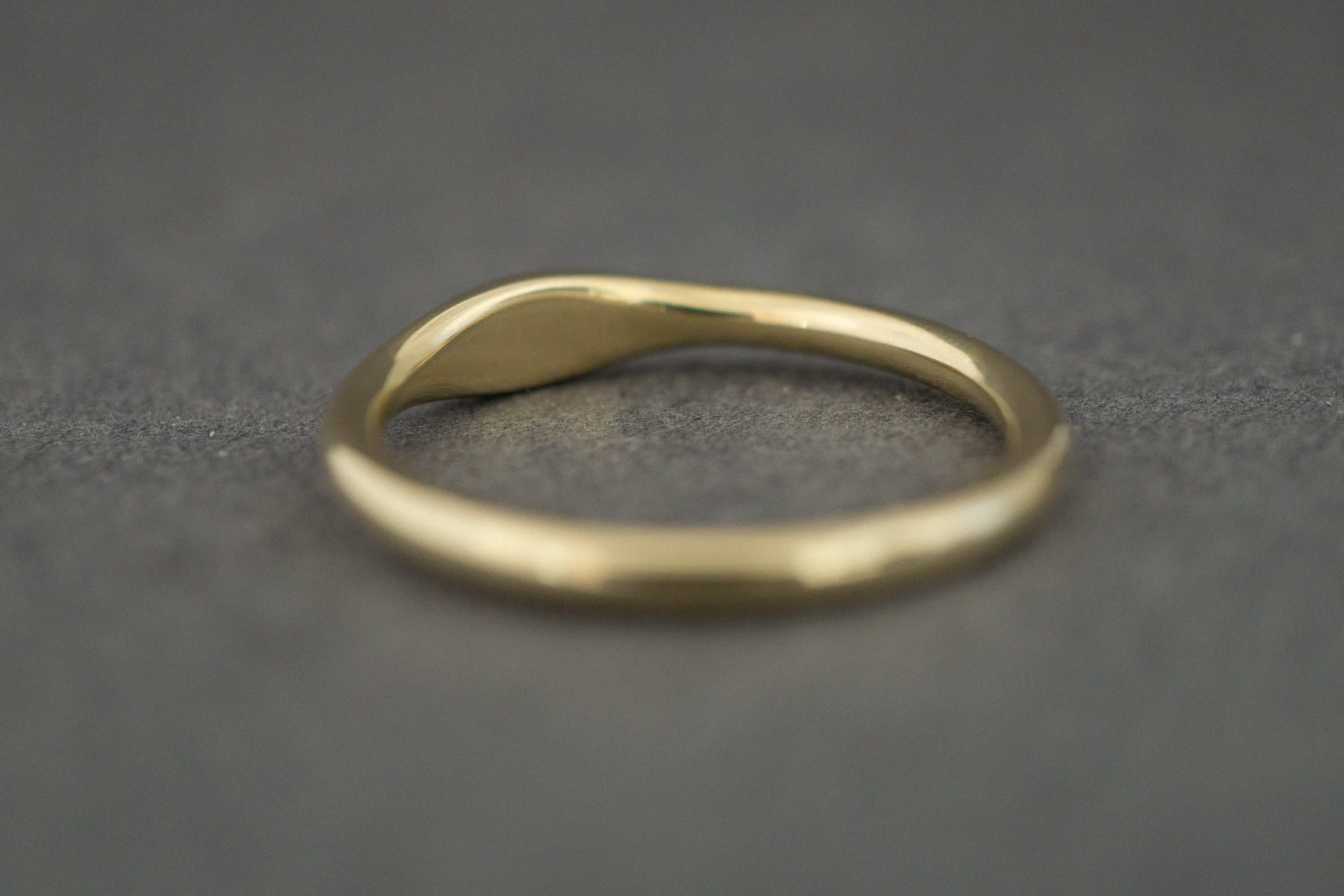 Small diamond gold ring Small signet dainty diamond ring | Etsy