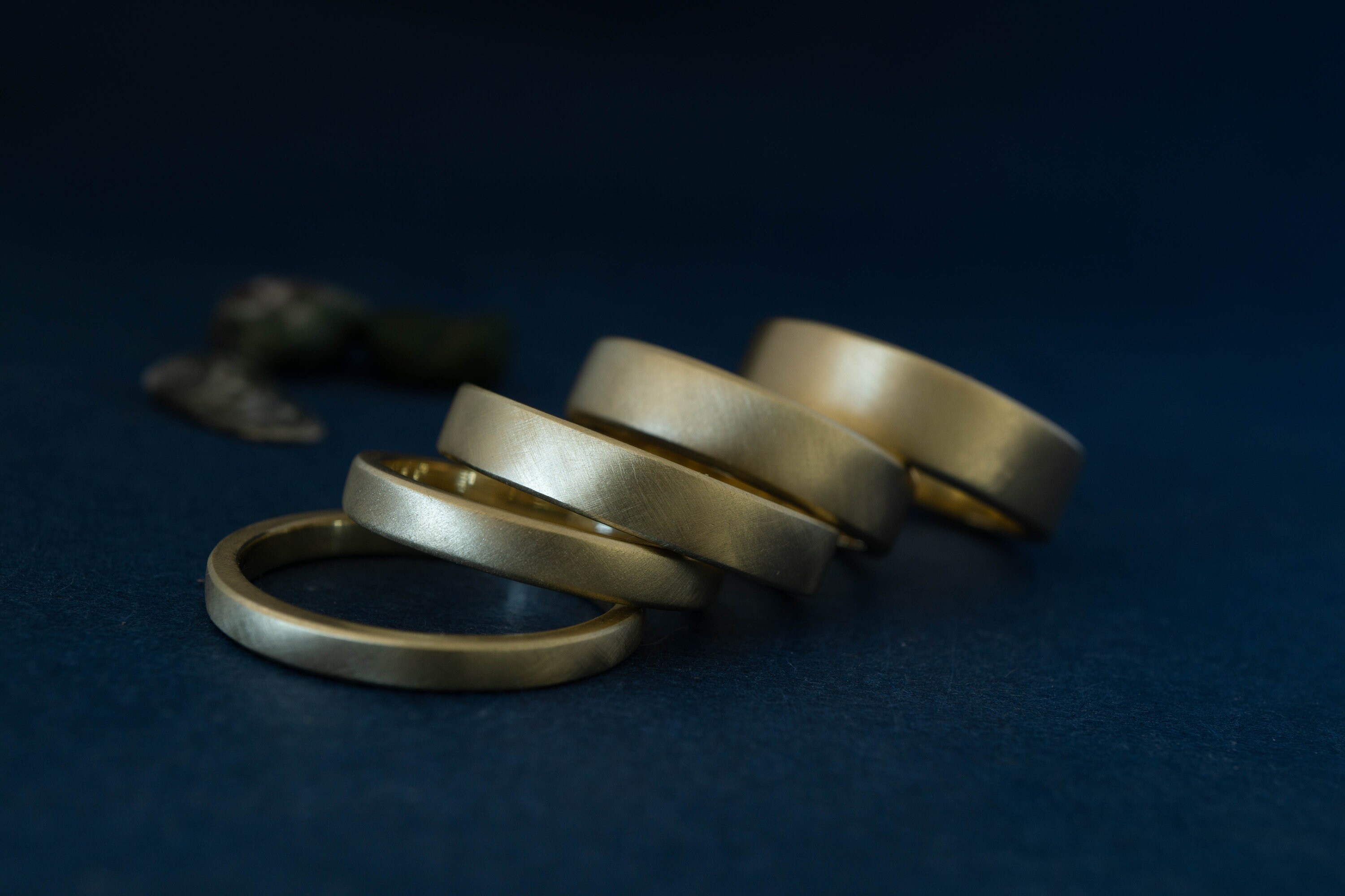 BREAD & BUTTER Brushed gold wedding band men Matte gold | Etsy