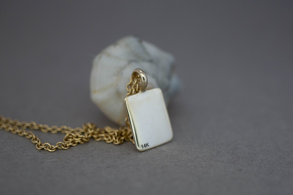 Gold Pendant Necklaces for Women Rectangle Gold Pendant - Etsy