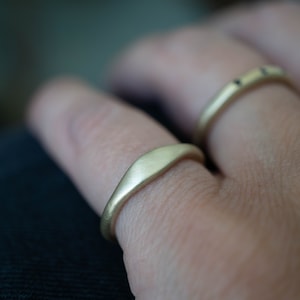 Solid Gold Pointer Finger Ring - Signet Gold Ring Women - Delicate ...