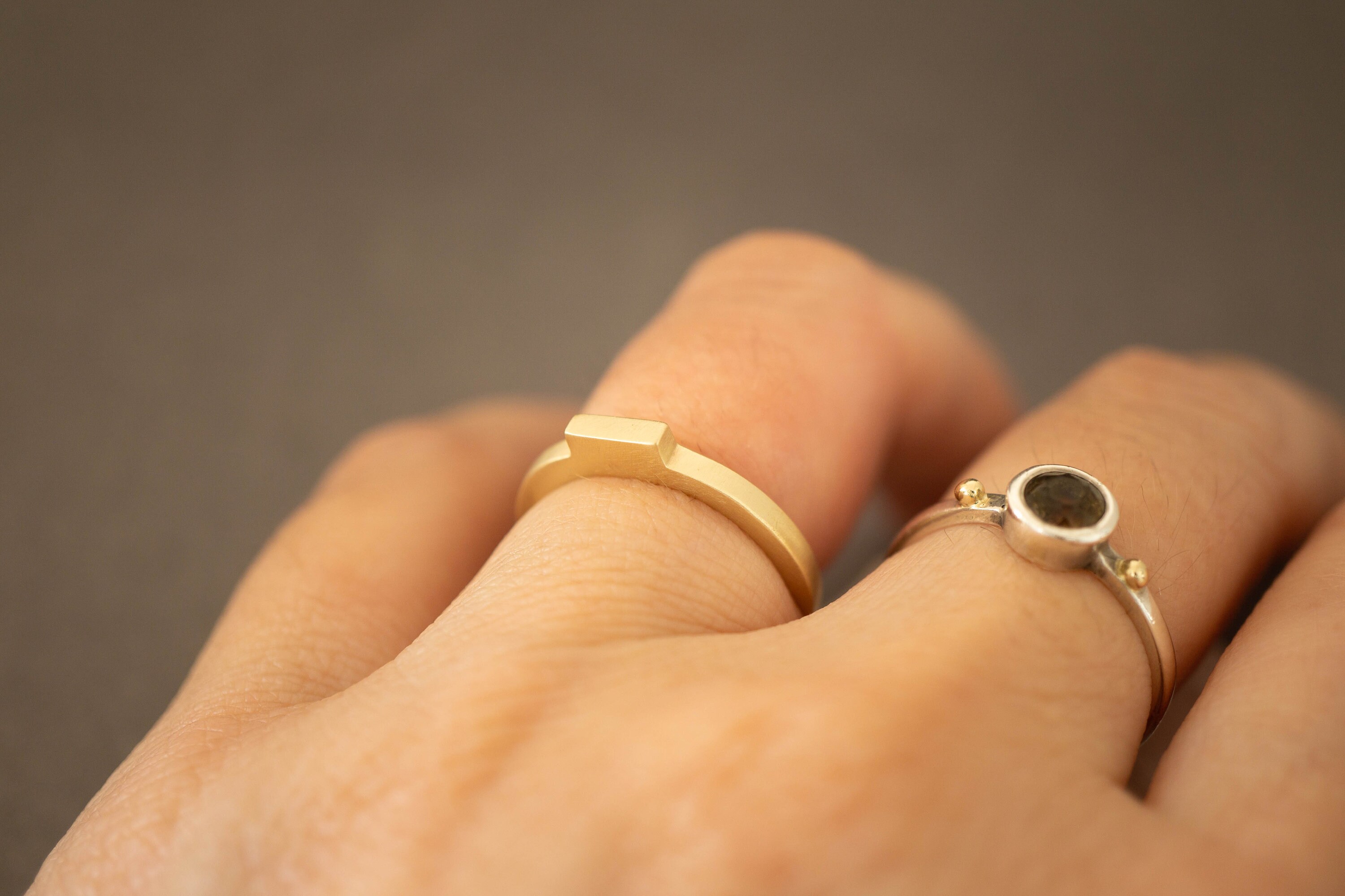 Geometric Solid Gold Ring Solid Gold Ring for Women Solid - Etsy