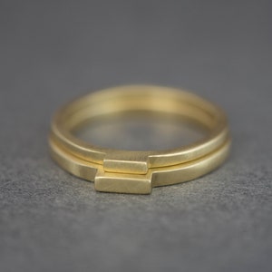 Geometric Solid Gold Ring Solid Gold Ring for Women Solid Gold Rings ...
