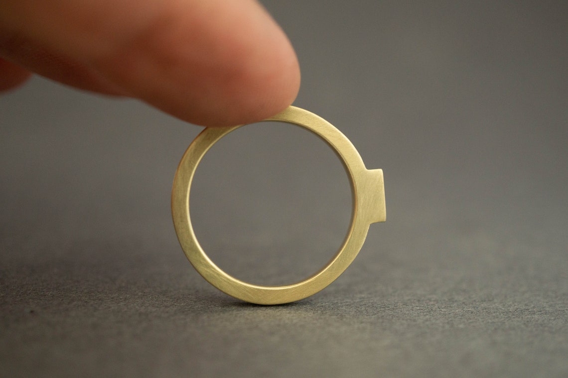 Geometric Solid Gold Ring Solid Gold Ring for Women Solid - Etsy