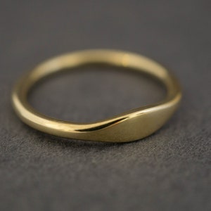 Solid Gold Pointer Finger Ring - Signet Gold Ring Women - Delicate ...