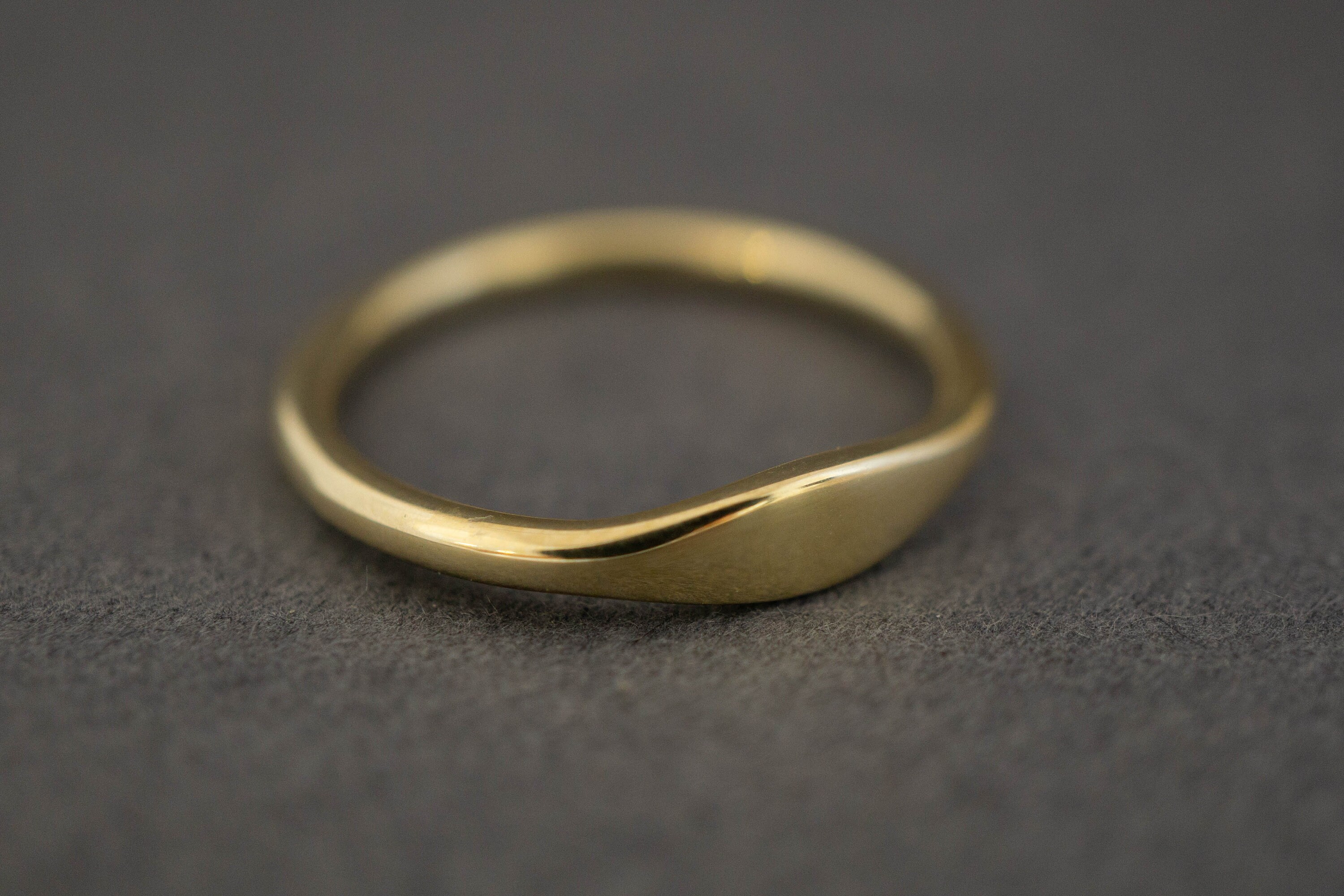 Solid gold pointer finger ring Signet gold ring women | Etsy