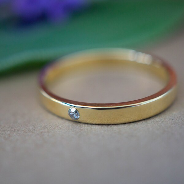 Flat Diamond Ring - Etsy