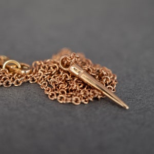Spike Pendant Necklace 14k Gold Spike Charm Dainty Gold Necklace 14k ...