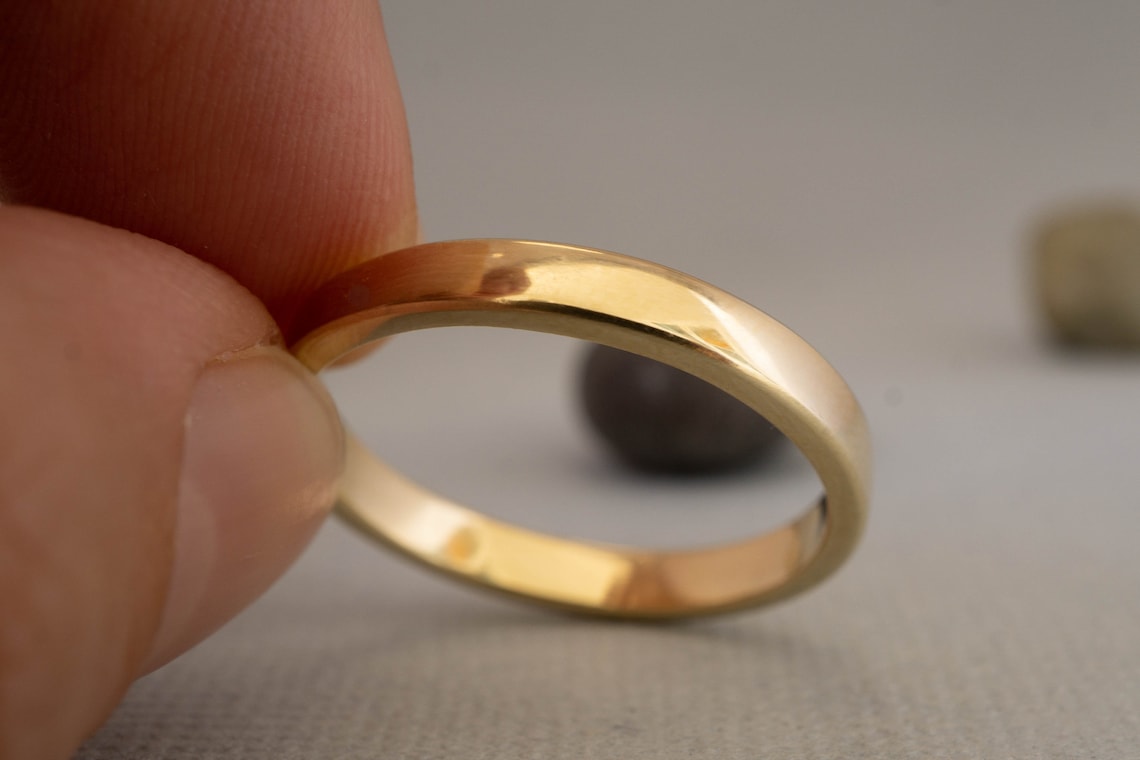 3mm gold band Thin men wedding ring Matte mens wedding | Etsy