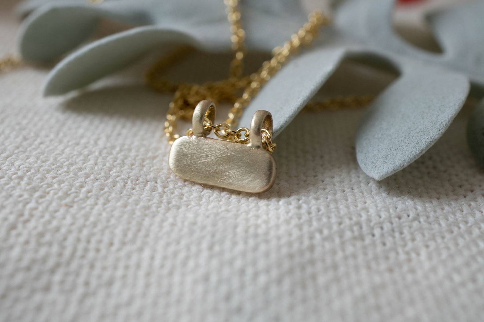 14k Gold Tiny Pendant Oval Tag Necklace 14k Gold Oval - Etsy