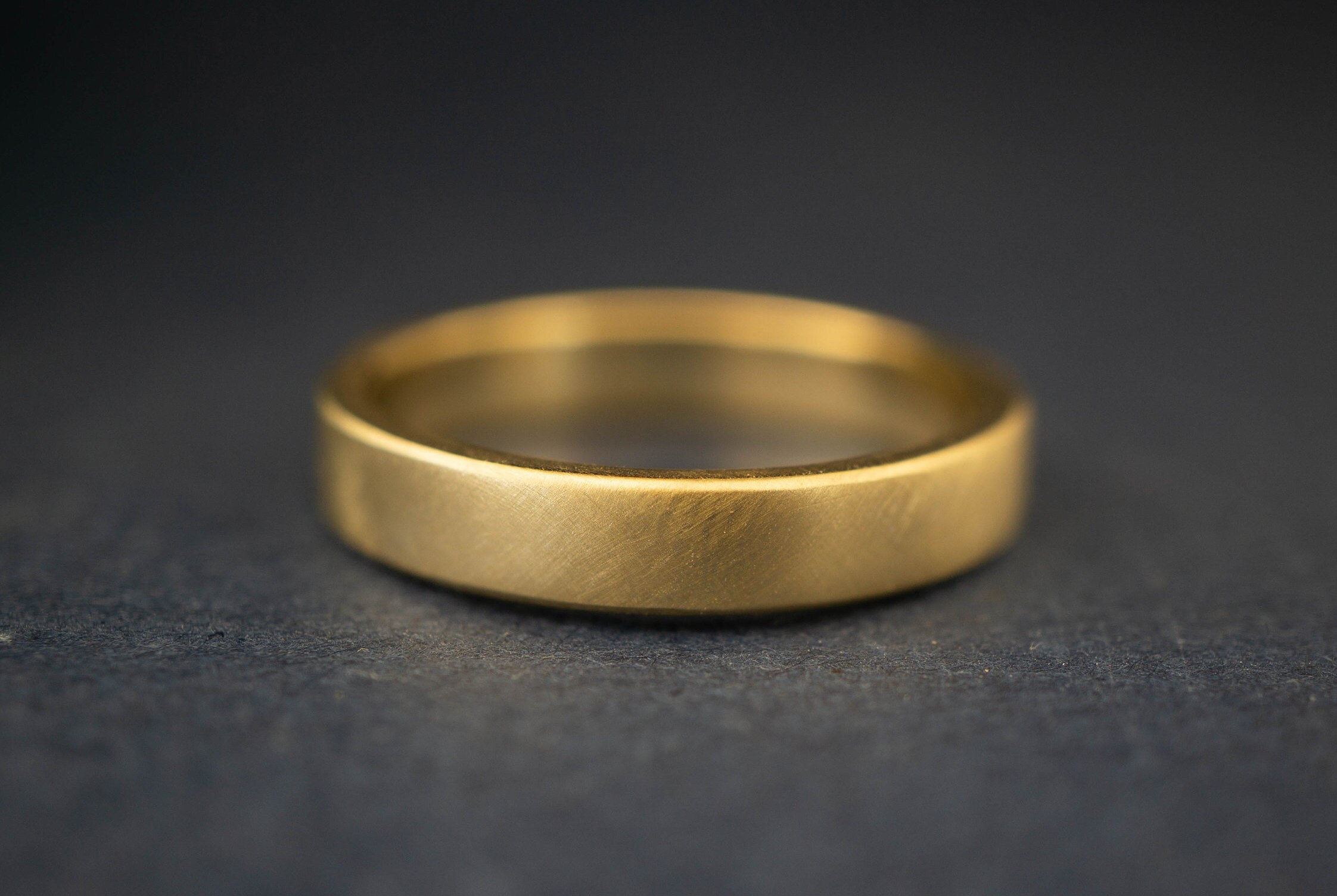 BREAD & BUTTER Brushed gold wedding band men Matte gold | Etsy