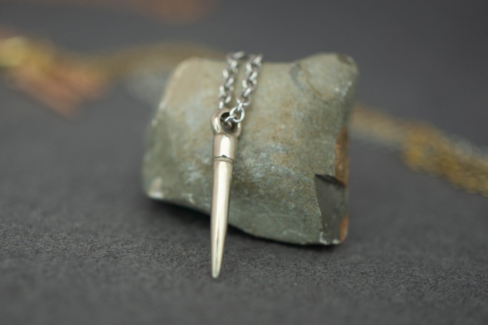 Spike Pendant Necklace 14k Gold Spike Charm Dainty Gold - Etsy