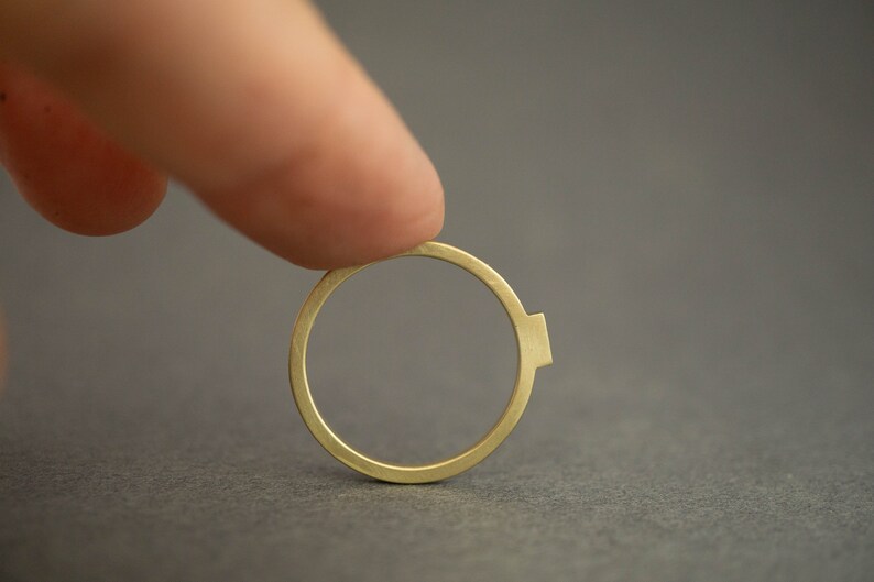 Geometric Solid Gold Ring Solid Gold Ring for Women Solid - Etsy