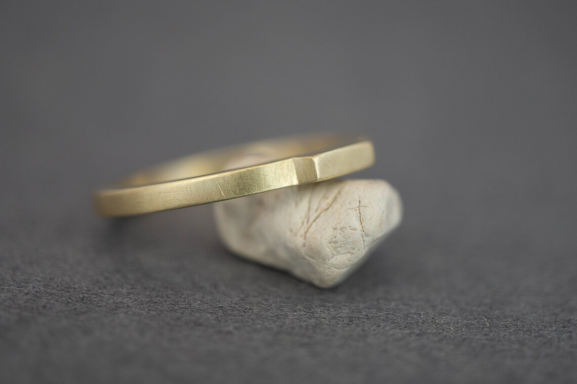 Geometric Solid Gold Ring Solid Gold Ring for Women Solid - Etsy