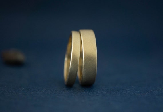 Simple Wedding Bands Couples Unique Matching Wedding Bands | Etsy