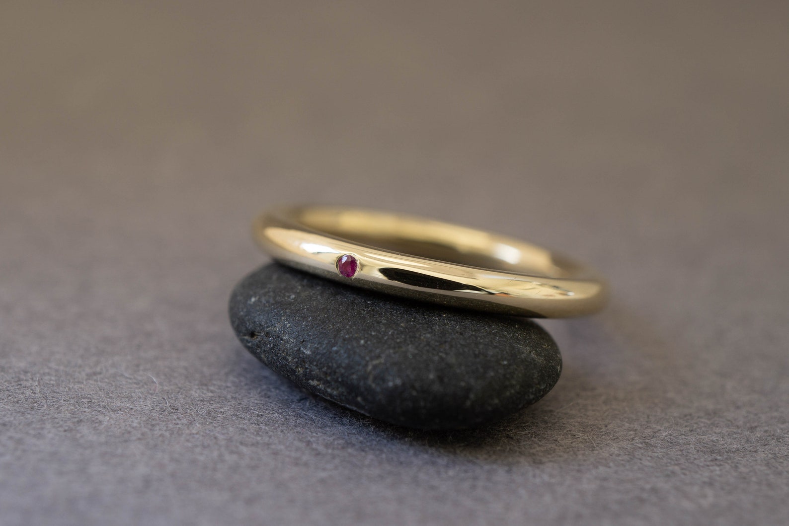 Solid Gold Ring With Ruby Solid Gold Ring With Gemstone - Etsy
