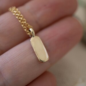 14k Gold Tiny Pendant - Solid Gold Tag Pendant - 14k Gold Necklace Tag ...