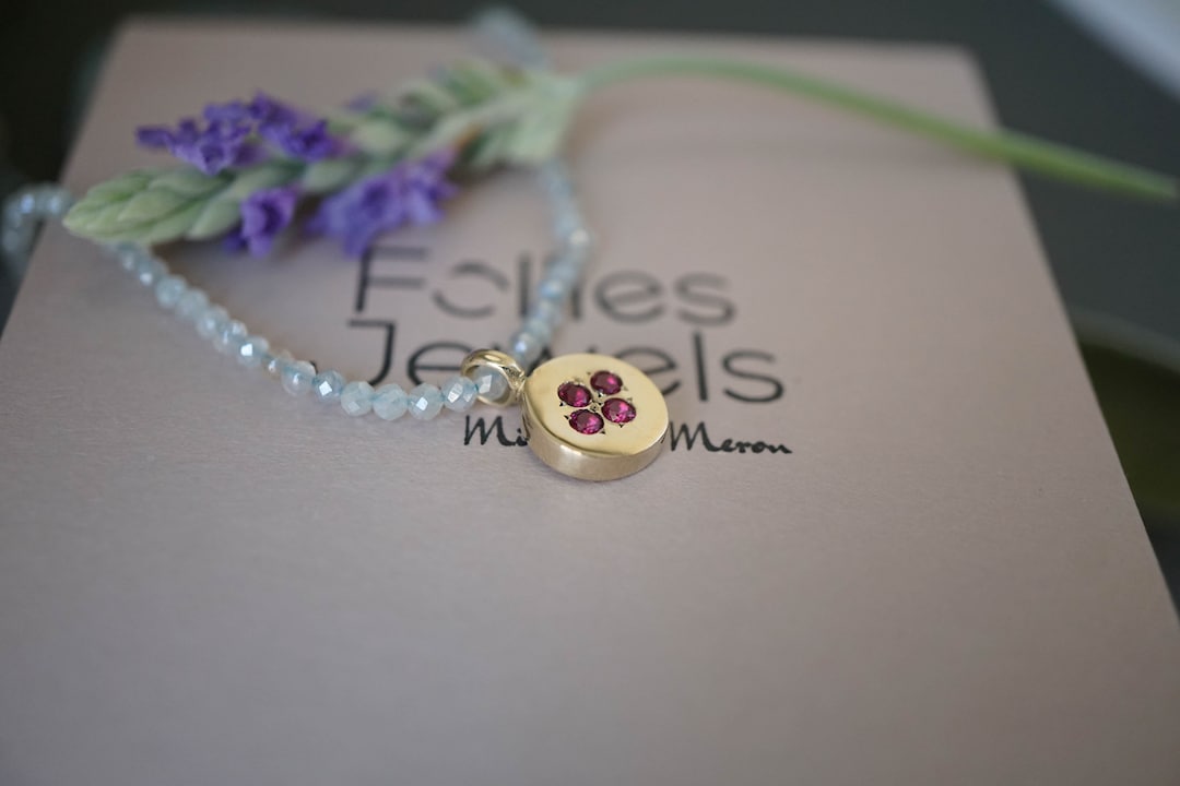 Solid Gold Round Pendant Necklace - 14k Gold Pendant for Women - Round ...