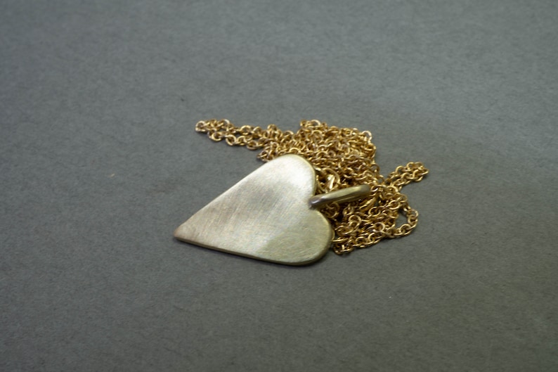 14k Gold Heart Necklace Solid Gold Heart Pendant Charm - Etsy