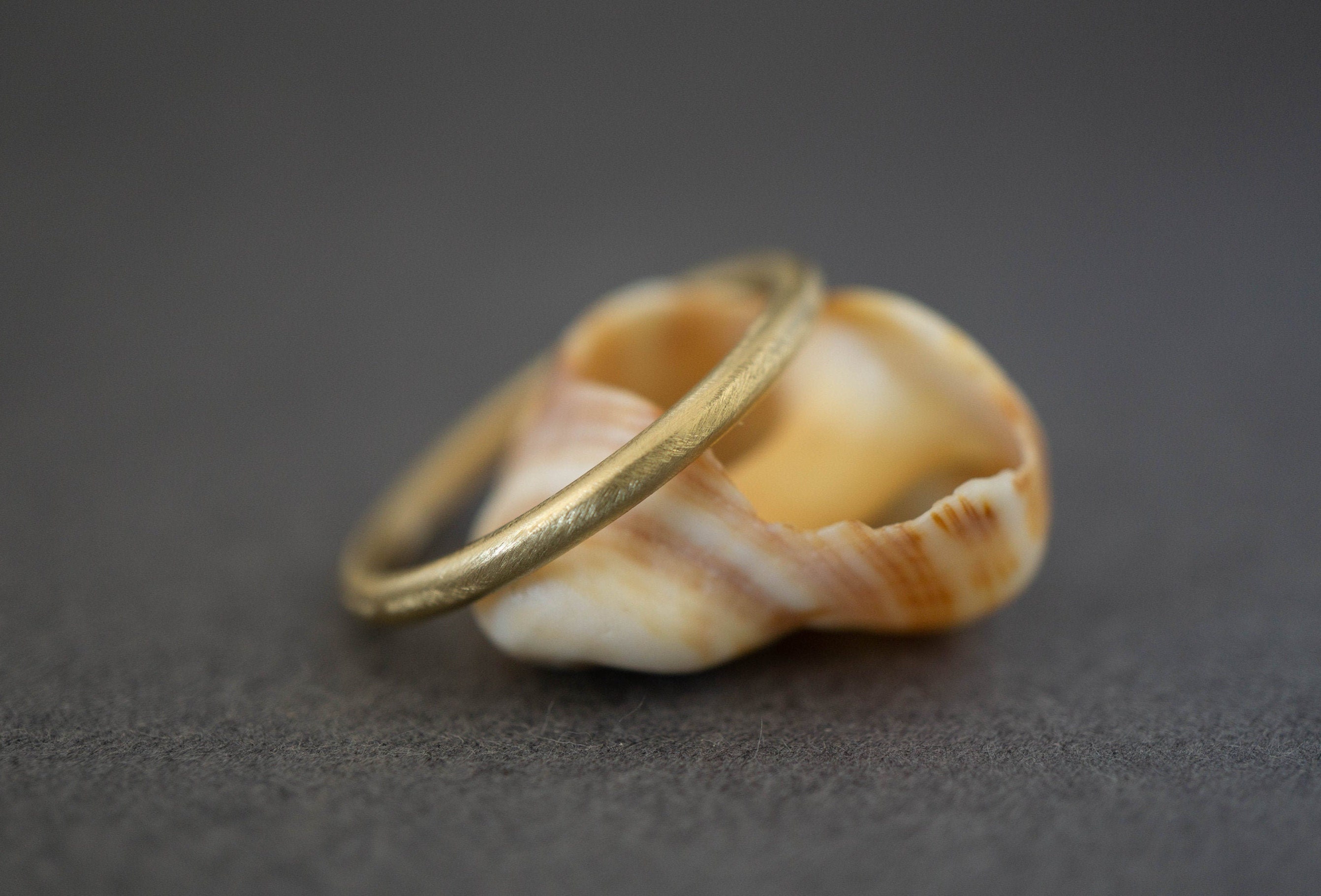 Full Round Wedding Band Yellow Gold Wedding Band Women - Etsy