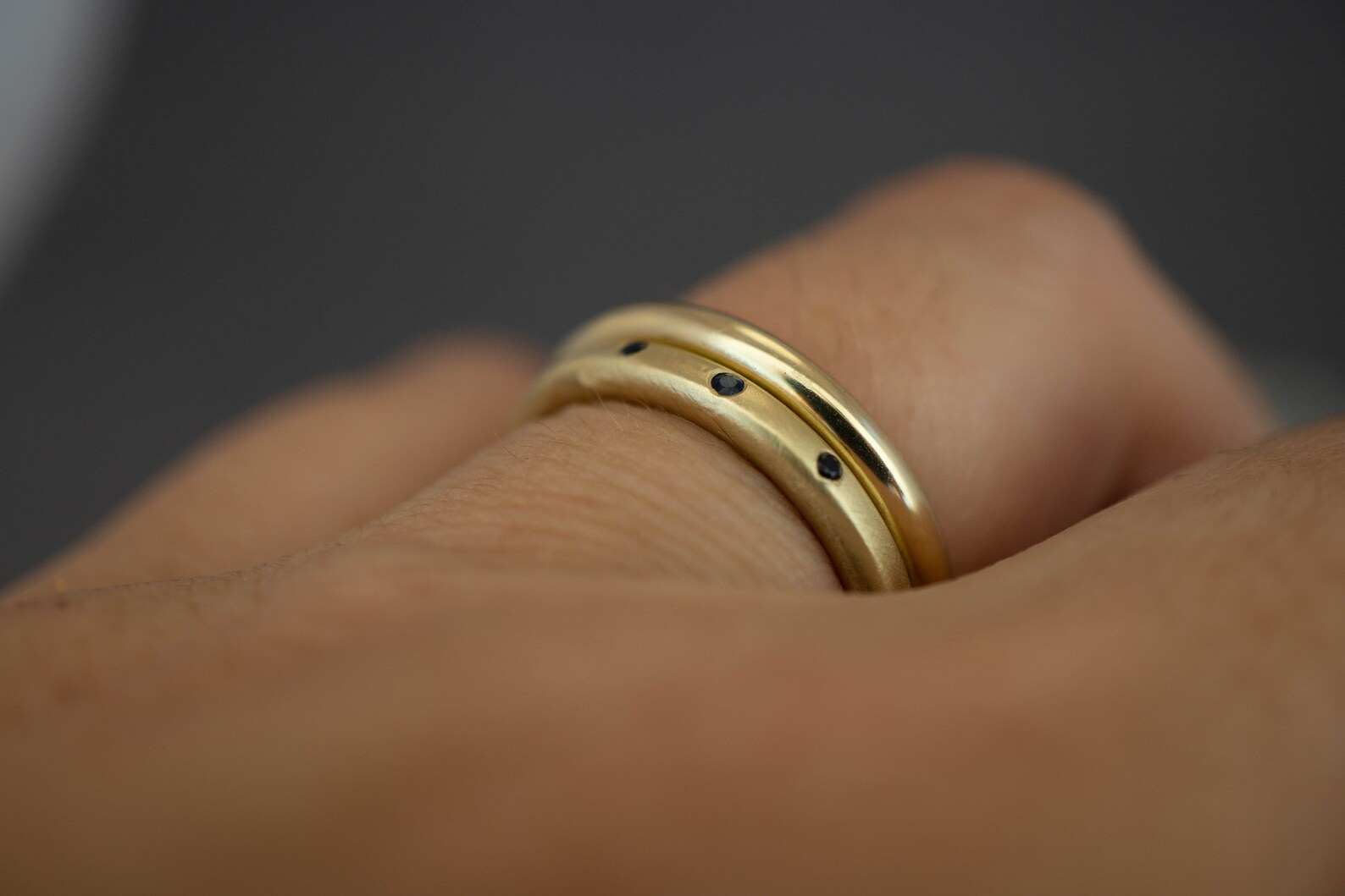 Stacker Ring Gemstones Rustic Gold Ring Womens Flush Set - Etsy