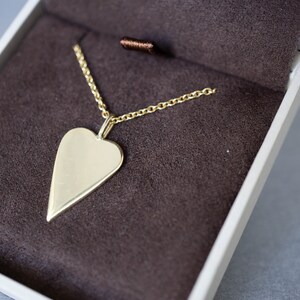 Solid Gold Heart Pendant Necklace Heart Necklace for Women - Etsy