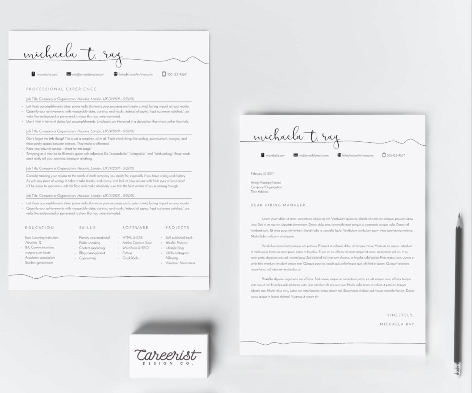Resume Template, Resume, CV, Resume for Word, Resume Instant Download ...